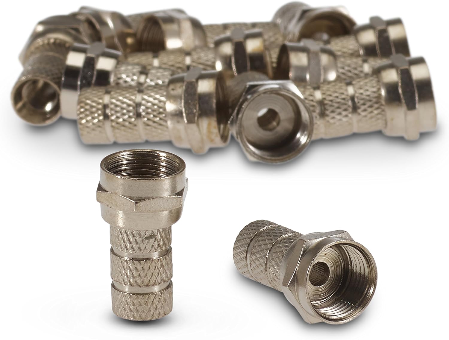 SSL Satellites 10 Pack Screw on F Plug Connectors for Satellite TV Twin ...