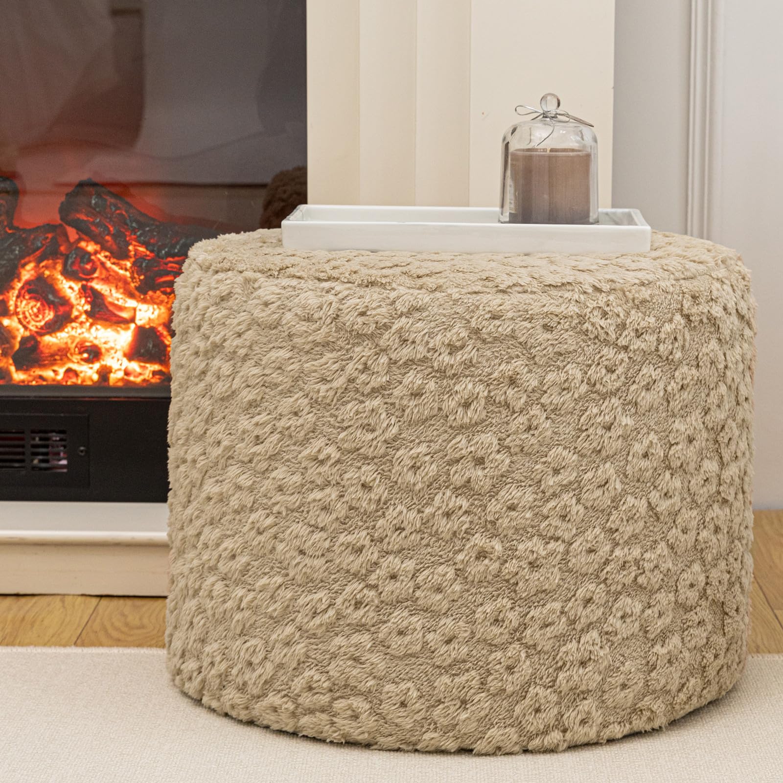 Ottoman Foot Rest Stuffed Round Boho Floor Poof Seating Armchair ...