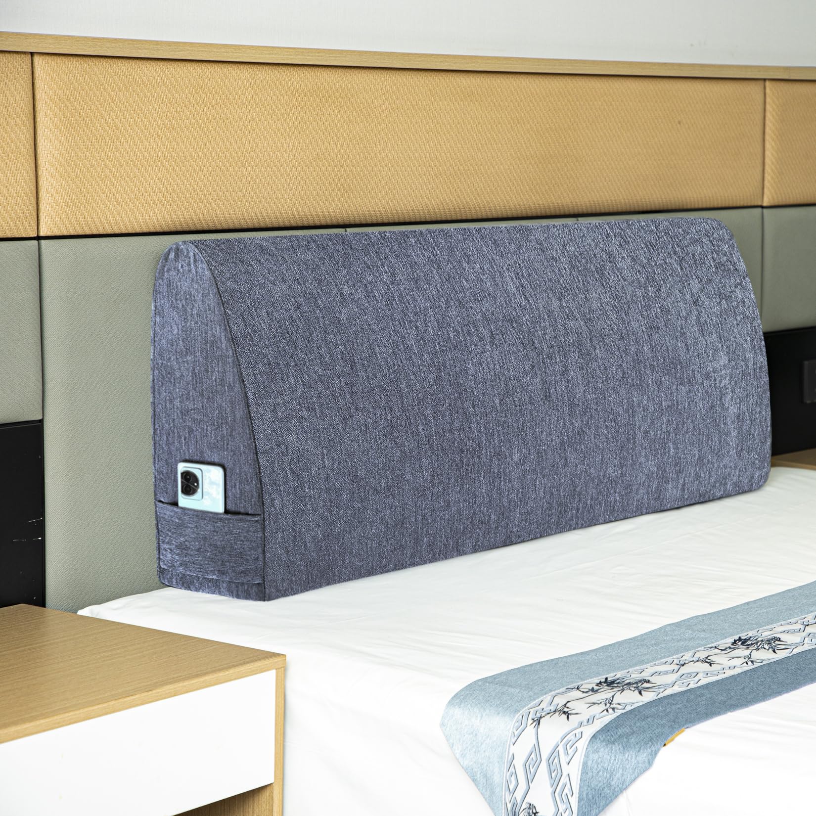 MOSTUZ Headboard Wedge Pillow Queen Headboard Pillow Memory Foam ...