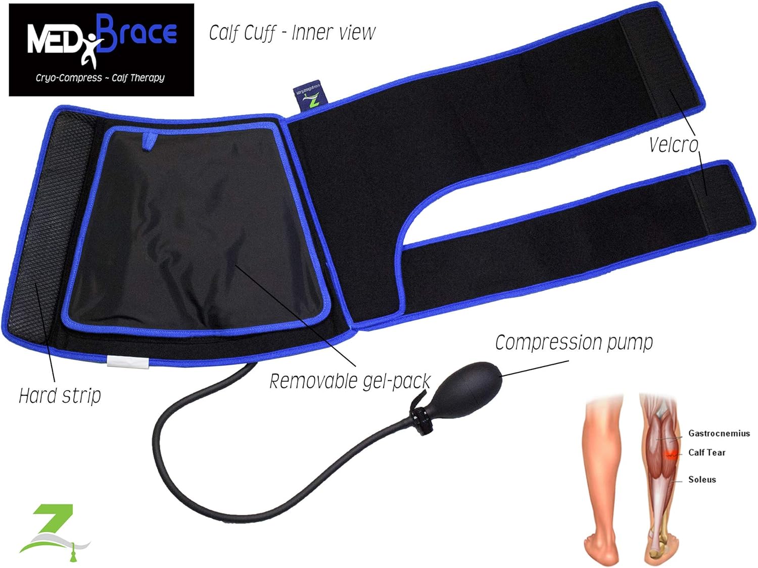 Calf Ice Gel Pack Cryotherapy Injury Cuff – MEDiBrace Superior Cold ...