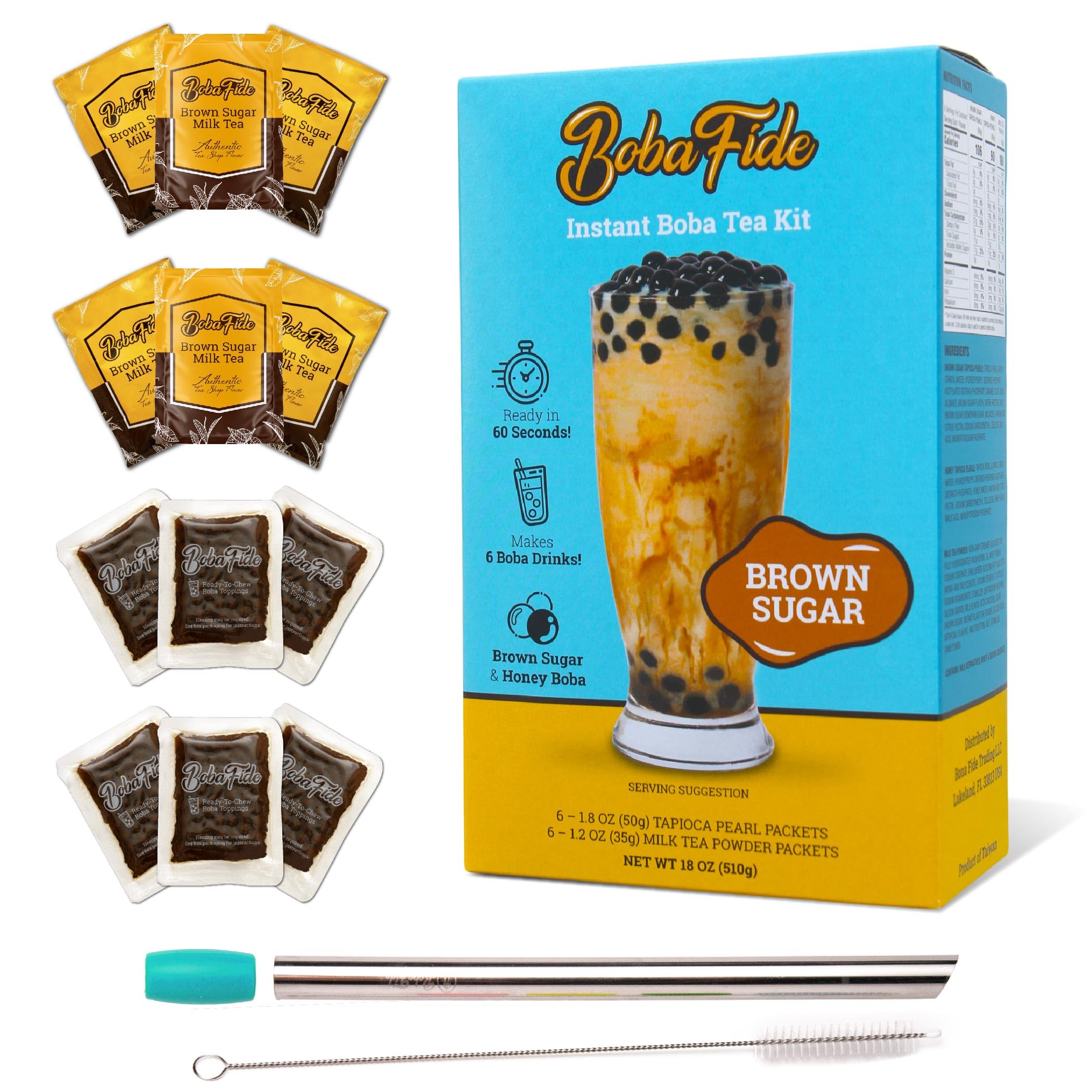 Mua BOBA FIDE Instant Boba Milk Tea Kit - 6 Authentic Bubble Tea Made ...