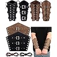 Amazon.com: 2 Pairs Leather Bracers Halloween Leather Gauntlet Shoulder ...