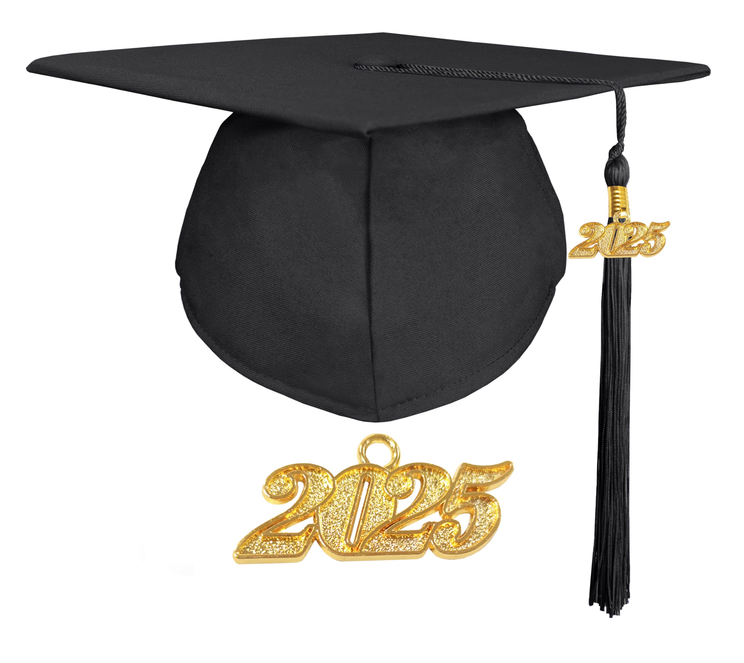 GradPlaza Matte Graduation Cap 2025 Tassel Black Graduation hat for ...