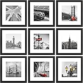 Amazon.com - Wiscet 12x12 Picture Frame Set of 9, Gallery Wall Frame Set Display Pictures 8x8 ...