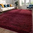 Amazon.com: Zedrew Burgundy Red Area Rugs Fluffy Rug for Bedroom Living ...