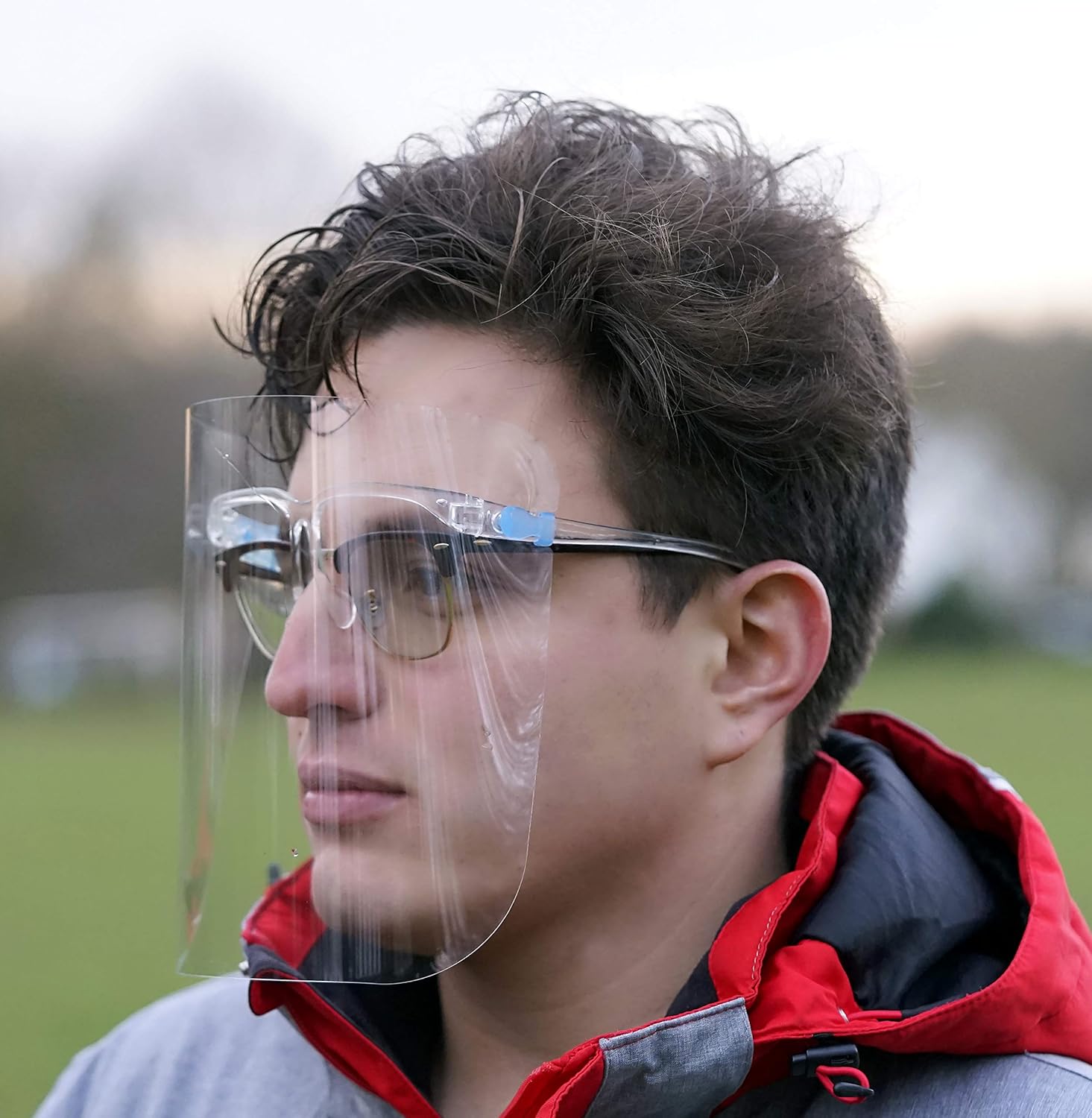 Ken Chiku 10 PACK Plastic Adjustable Transparent Face Visor Resistant ...