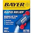 Amazon.com: Bayer Rapid Relief Powder Packs with Aspirin & Caffeine, Dissolvable Fast Acting ...