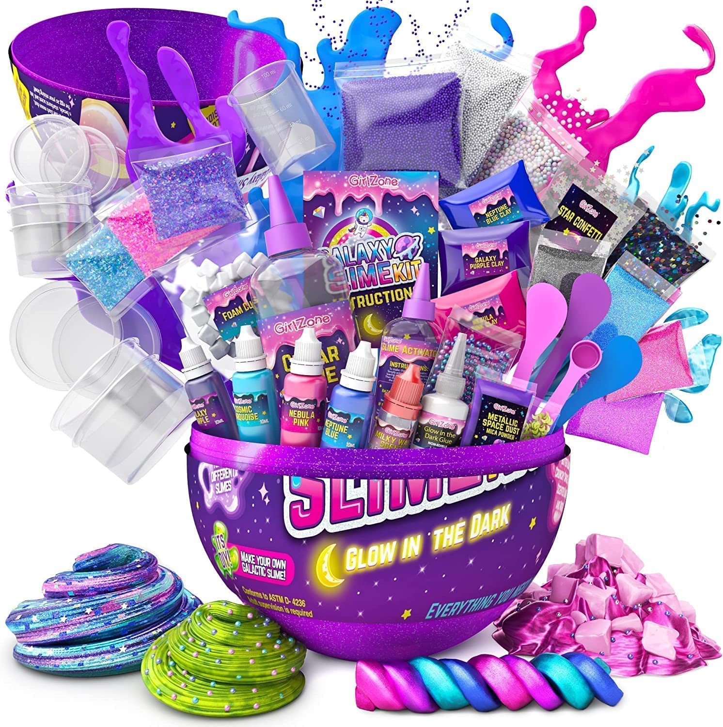 Mua GirlZone Egg Surprise Galaxy Slime Kit for Girls, 39 Pieces to Make ...