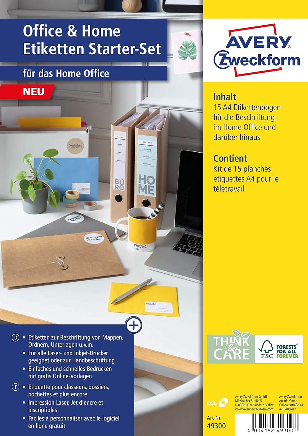 AVERY Zweckform Labels (Home Office, 189 Stickers on DIN A4, Self ...