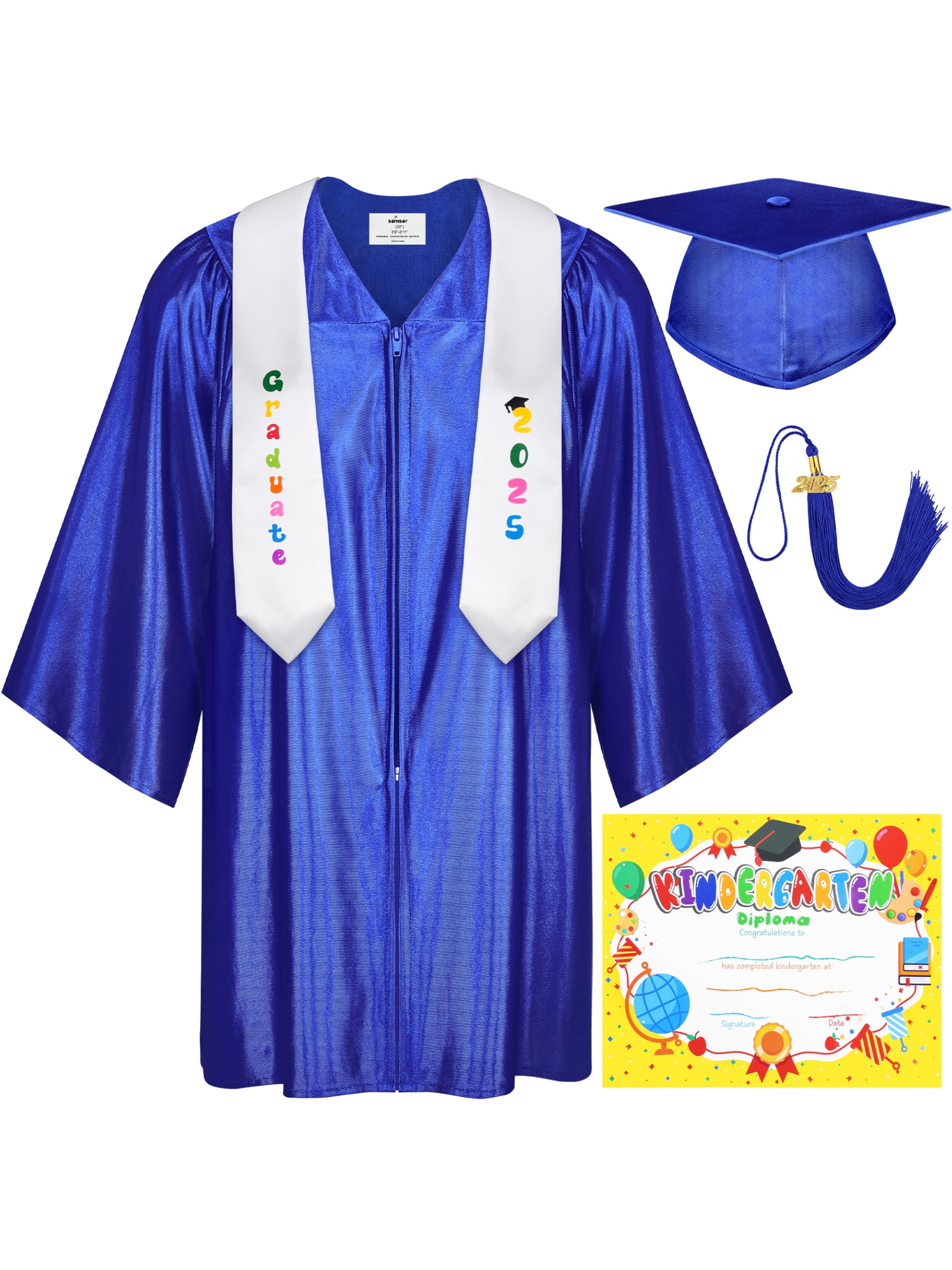 SOMSOC 5 Pack 2025 Graduation Gown Cap Stole Set with Tassel ...