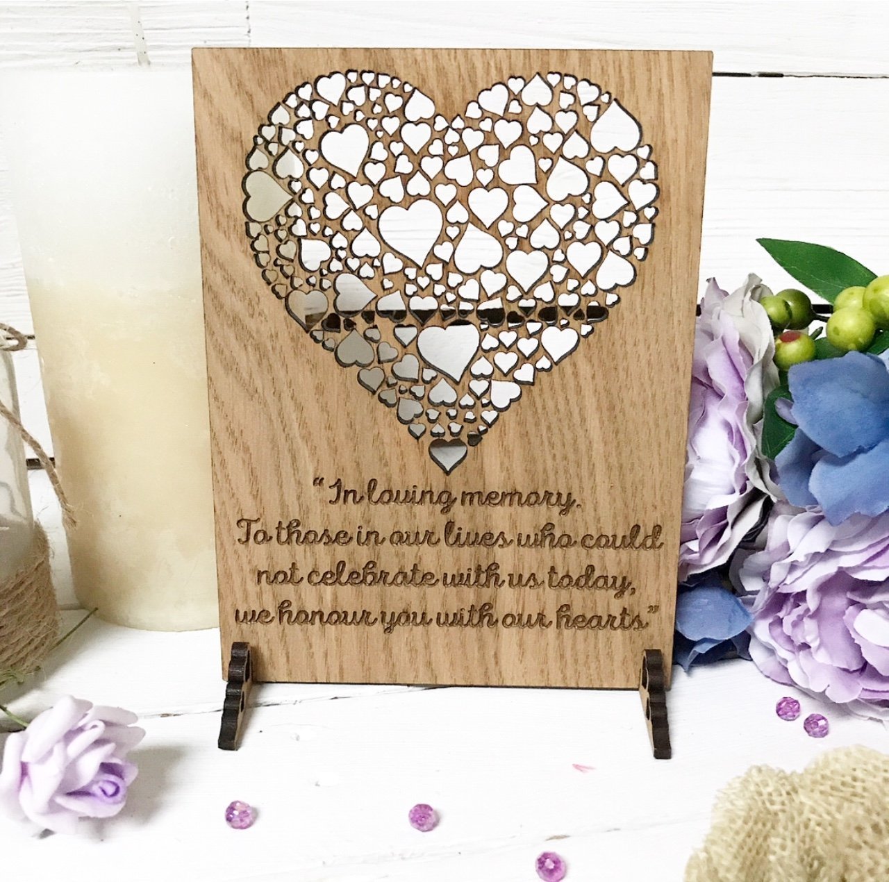 In Loving Memory Sign Personalised Wedding Remembrance Wooden with ...