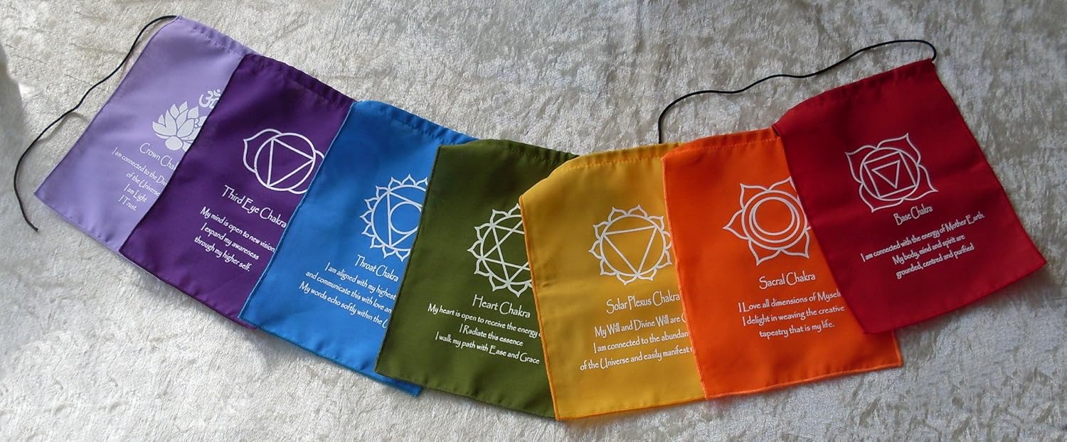 Chakra Meditation Cotton Prayer Flags Bunting – Hand Made in Bali ...