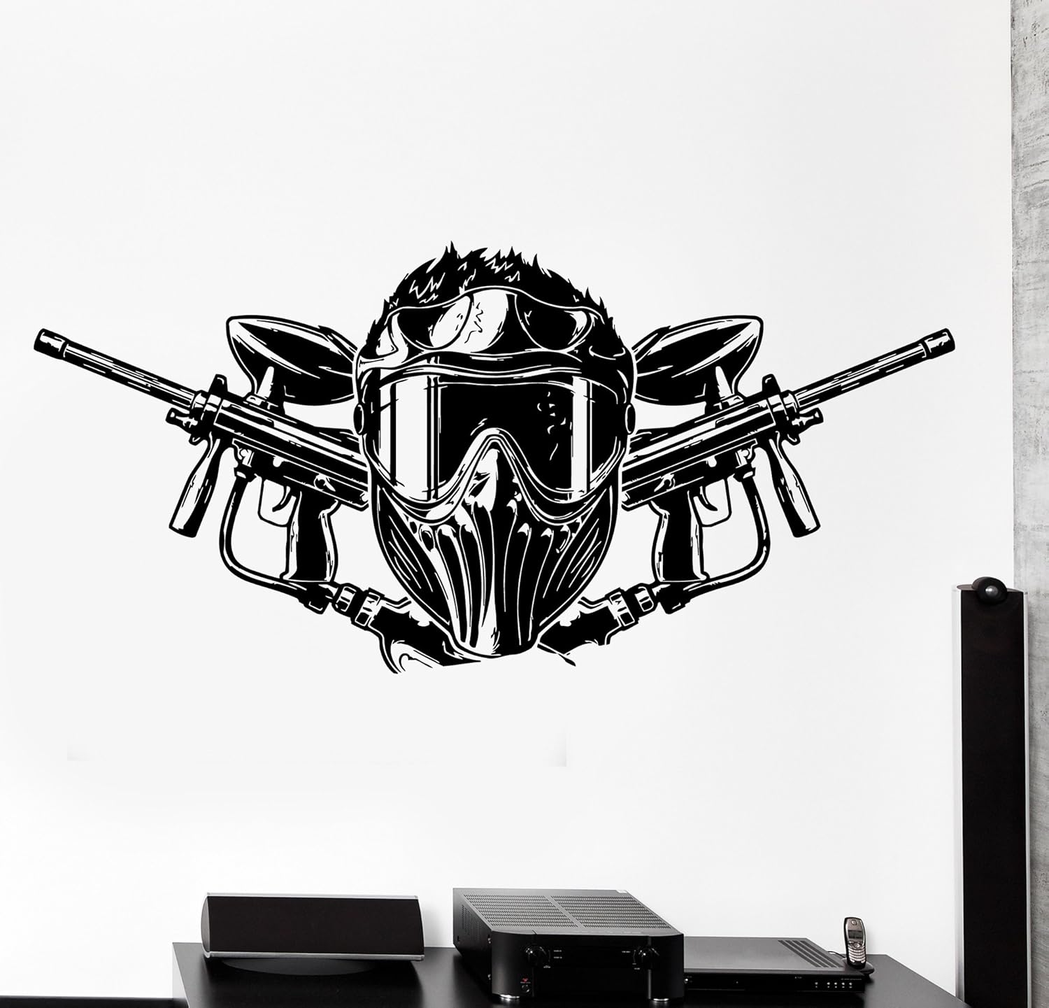 Amazon.com: Large Wall Vinyl Decal Paintball Airsoft Guns Helmets Home ...