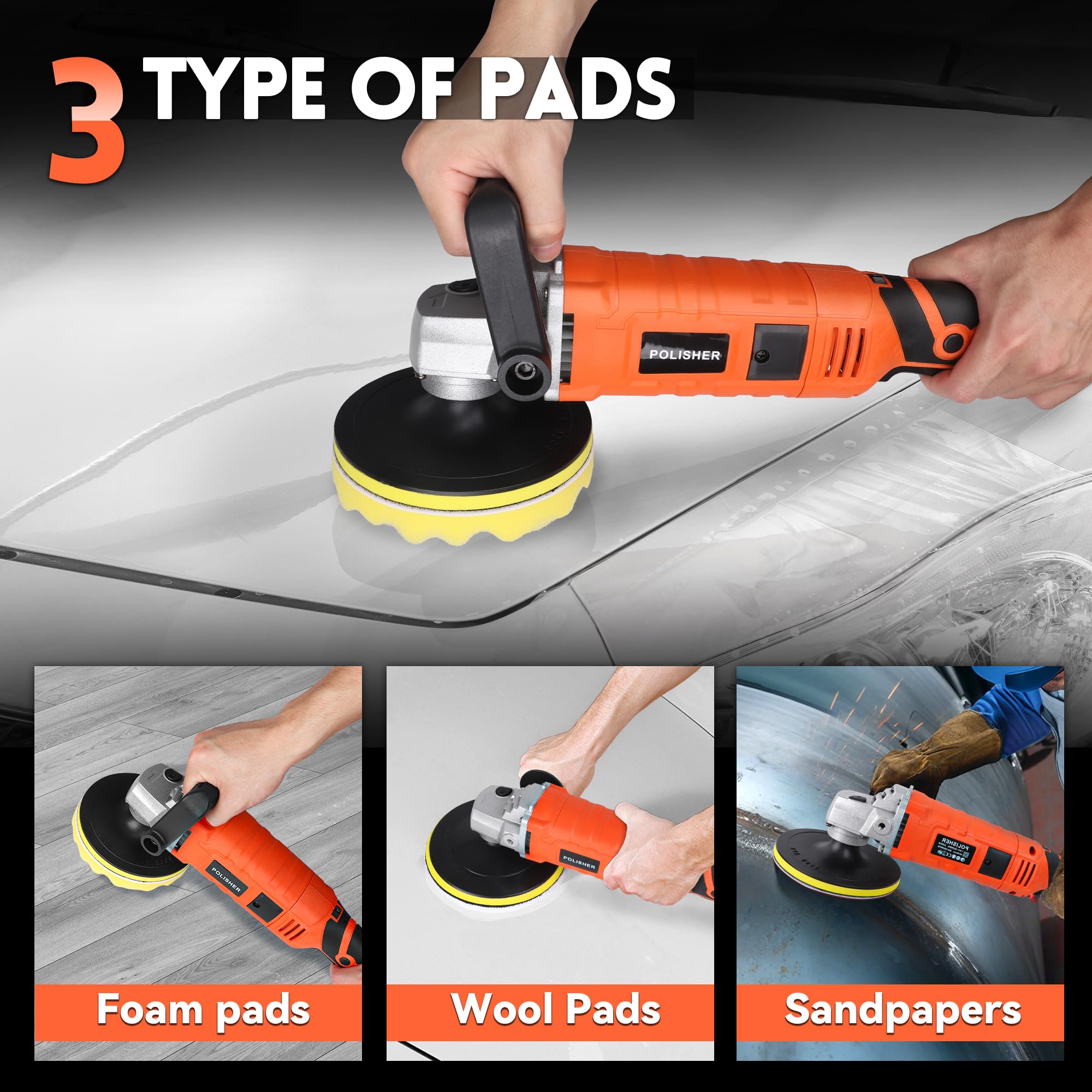 Mua Buffer Polisher, Powerful Buffer Waxer, 7 Variable Speed 500-3300 ...