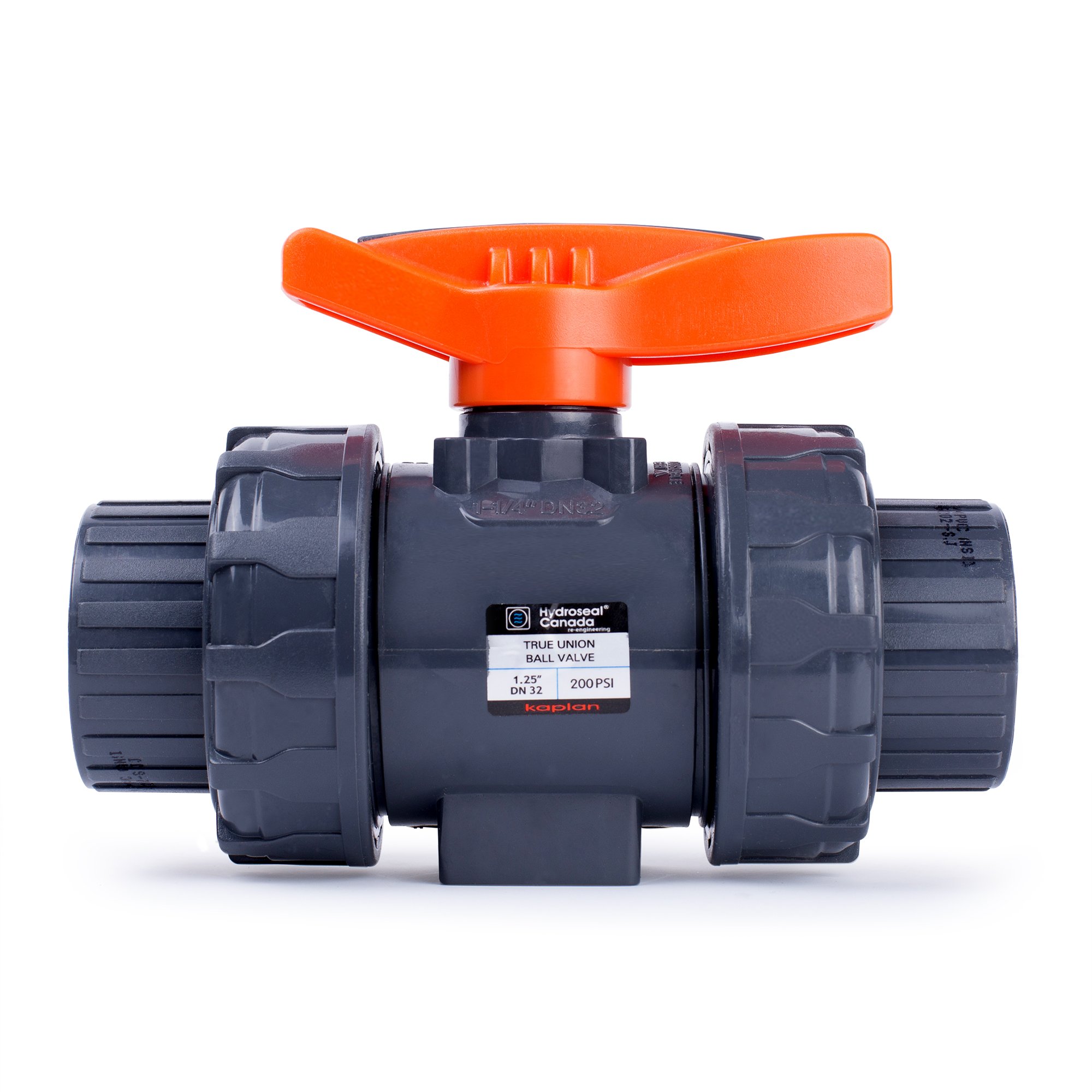 HYDROSEAL Kaplan 1 1/4" PVC True Union Ball Valve with Full Port, ASTM ...