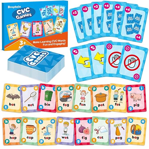 CVC Phonics Games for Toddlers,CVC Word Toy for Kids,Reading Card Game ...