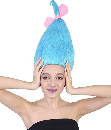 Amazon.com: Halloween Party Online Troll Smidge Wig, Blue Adult HW ...