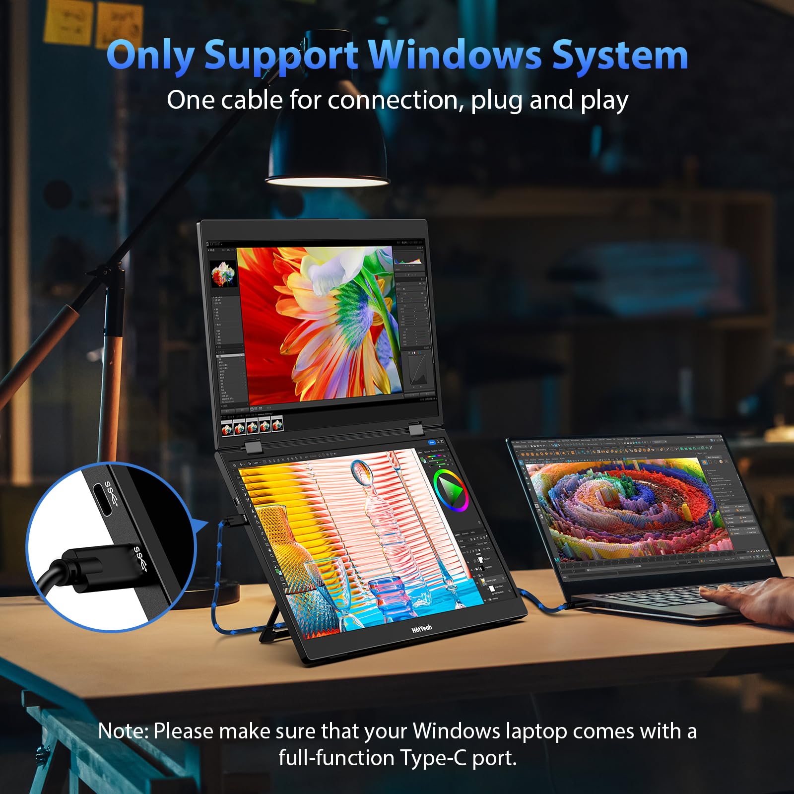 Mua HotYeah Triple Laptop Screen Extender, 15.6" 1080P FHD IPS Folding ...