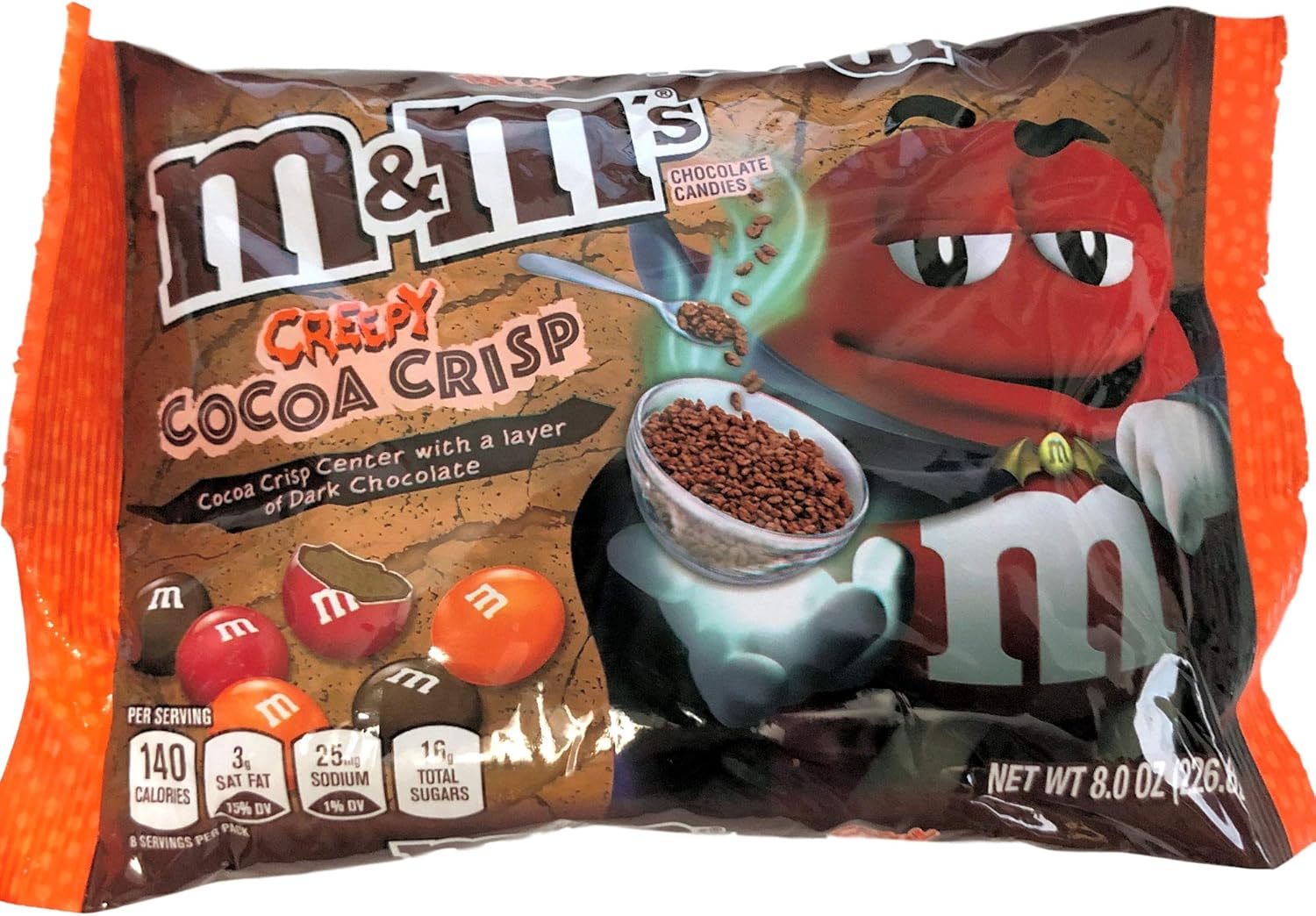 M&Ms Creepy Cocoa Crisp Dark Chocolate - 8oz (226.8g): Amazon.co.uk ...
