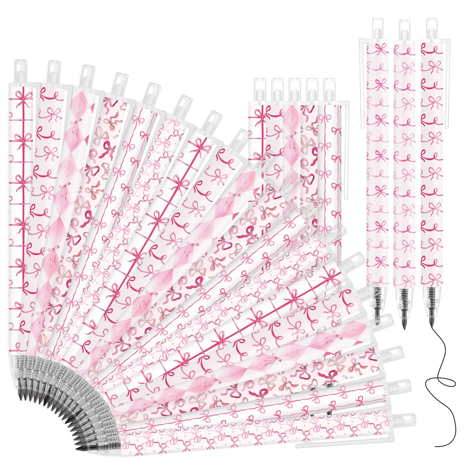 Sayglossy 36 Pcs Preppy Pink Coquette Bow Tie Pencils Preppy Girly ...
