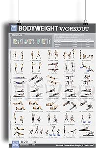 Amazon.com : Bodyweight Exercise Poster - Total Body Fitness ...