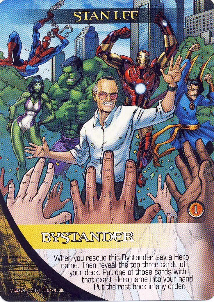 2015 Marvel Legendary 3D Trading Cards DBG Playable Bystander Stan Lee ...
