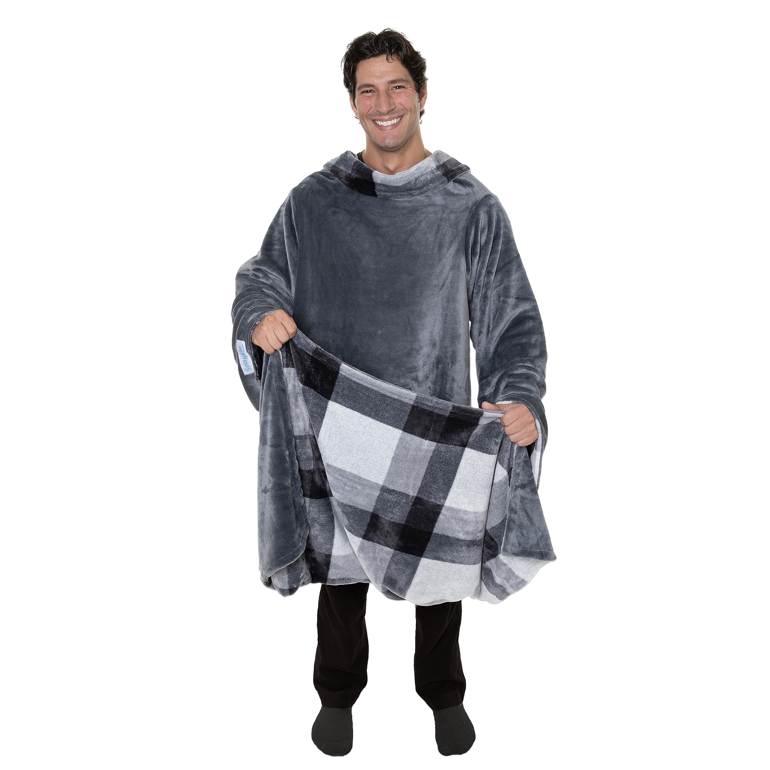 Snuggie Reversible The Original Wearable Blanket With Sleeves & Pocket ...