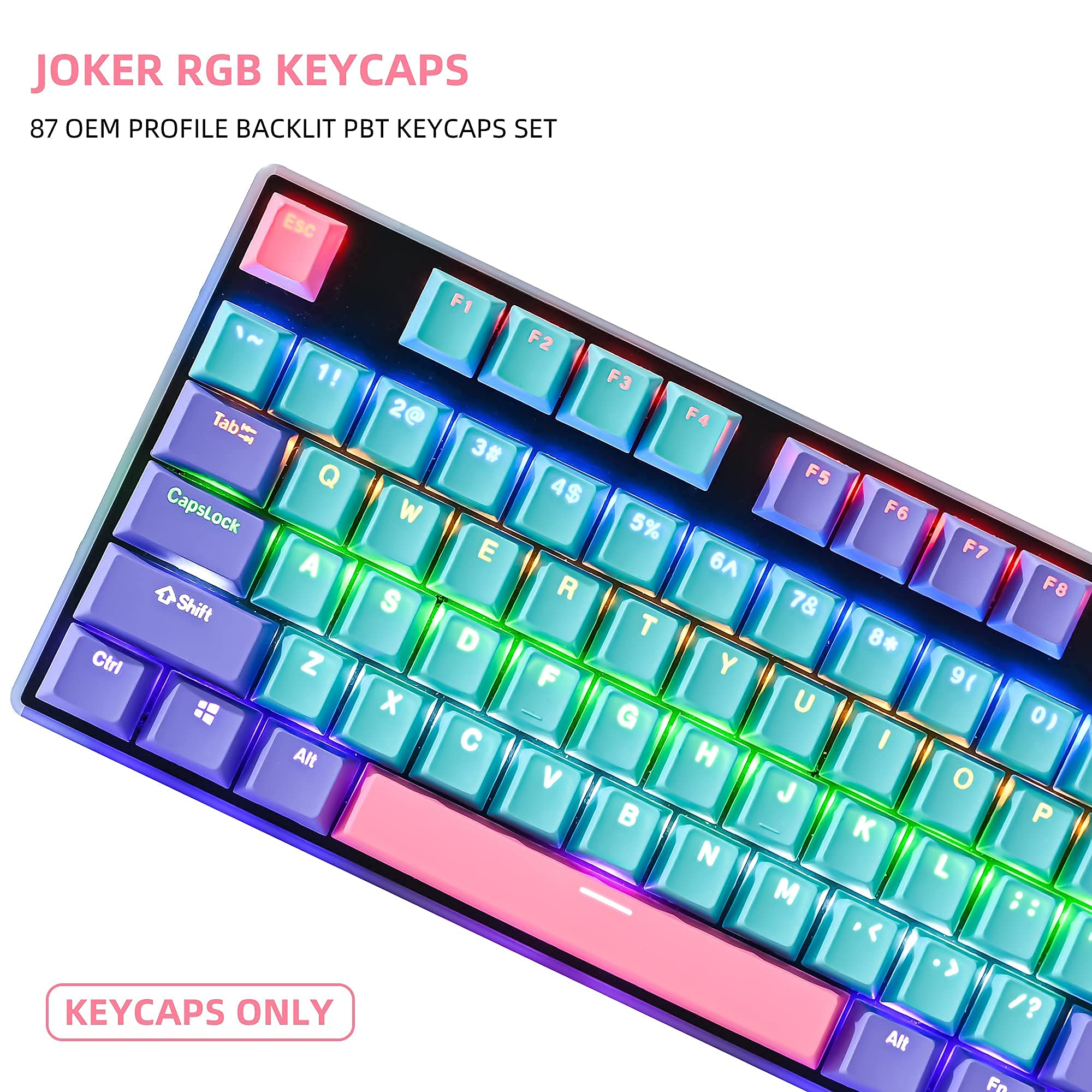 Mua iRoboosta 87 Key PBT Keycaps for Tkl Mechanical Keyboard Backlit ...