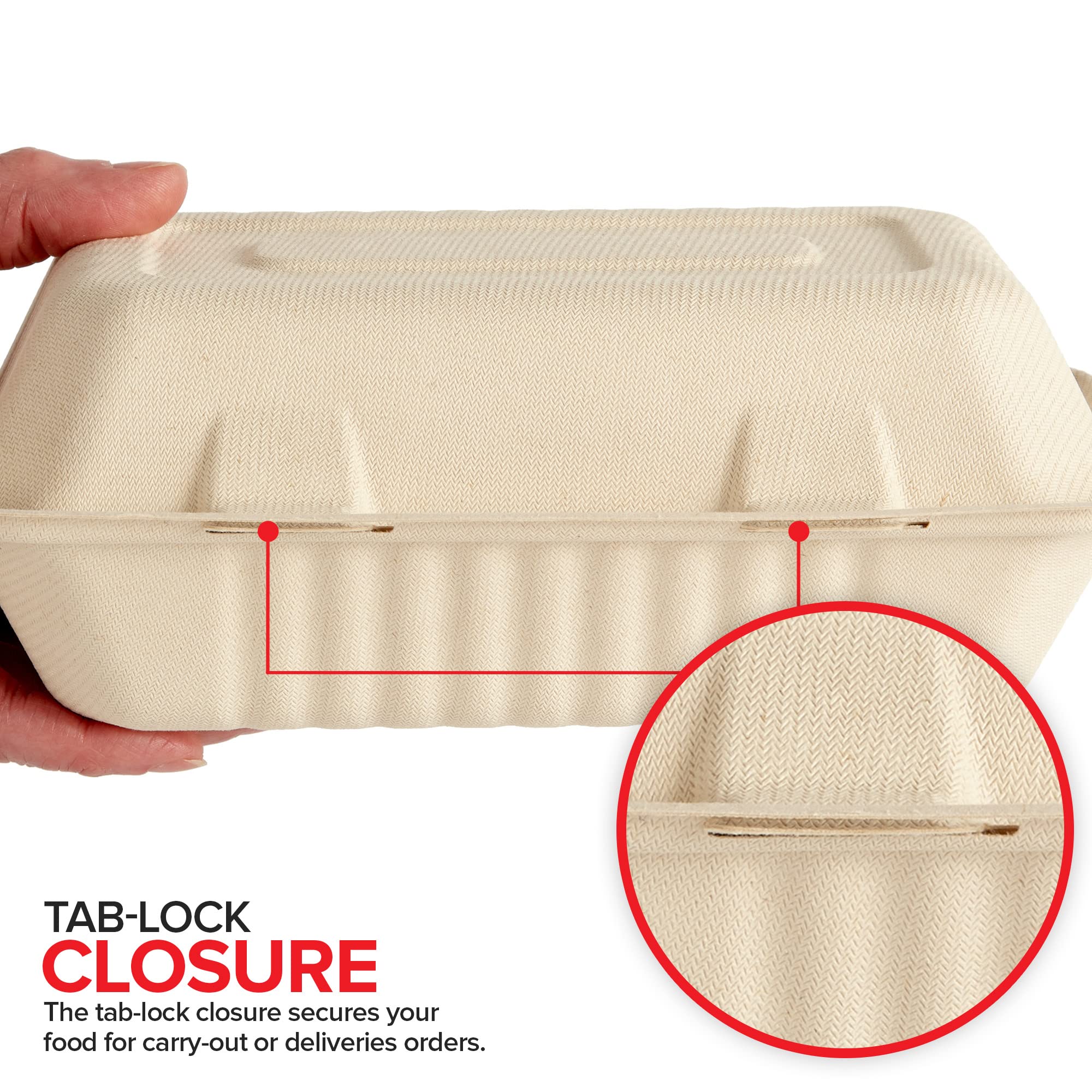 Clamshell Take Out Food Containers 9" X 6” (50 Pack) 1-Compartment ...
