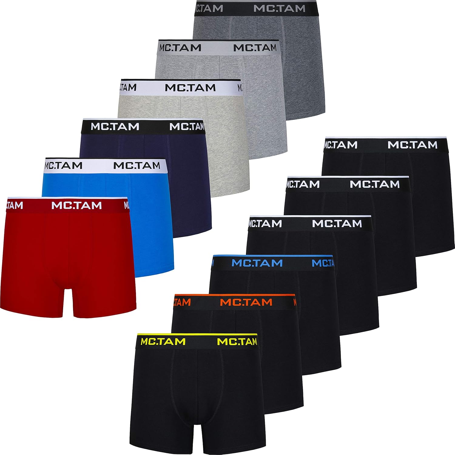 MC.TAM® Herren Boxershorts 95% Baumwolle(Oeko Tex® Standard 100) 12er ...