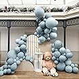 Amazon.com: Double Stuffed Dusty Blue Balloons - Complete Slate Blue Balloon Arch Kit with ...