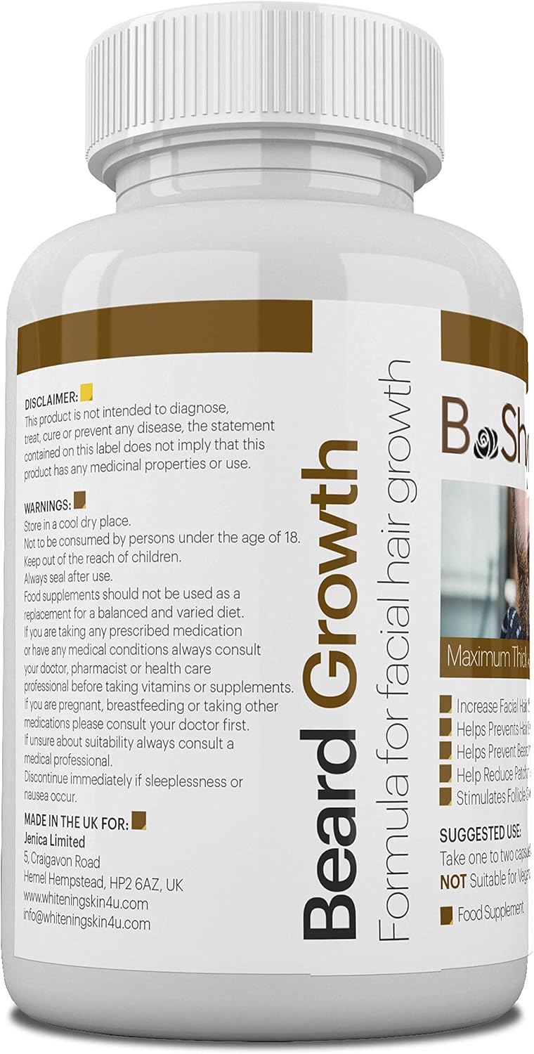 Beard Growth Supplement With Natural And Essential Beard Vitamins and ...