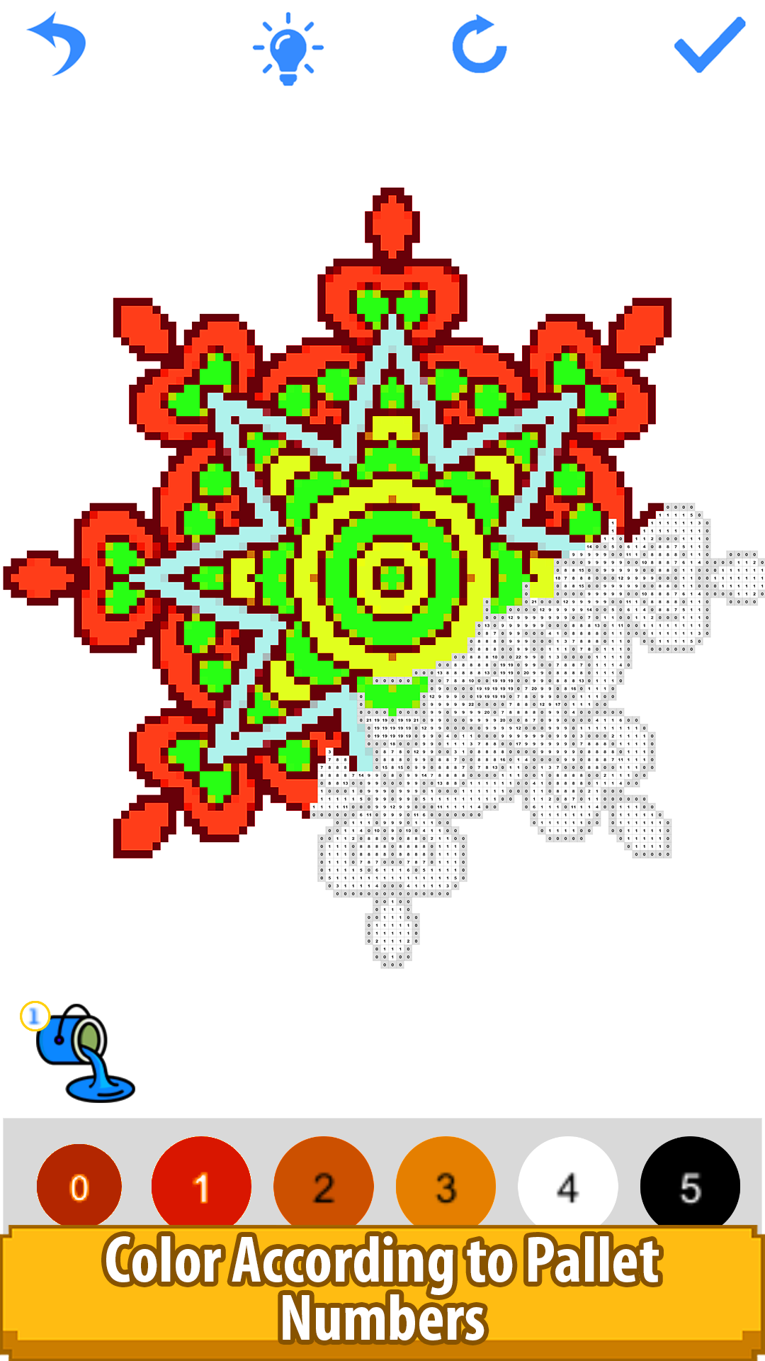 Mandala Pixel Art - Paint by Number, Sandbox Coloring Book Pages:Amazon ...