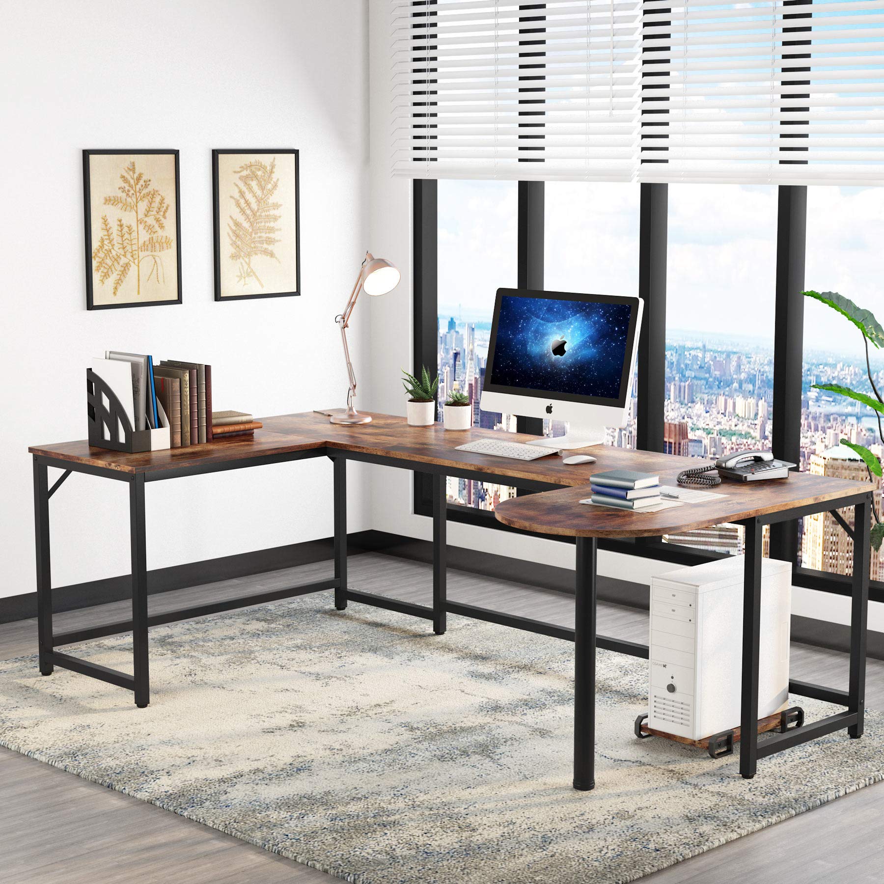 Buy Tribesigns U Shaped Desk, Large L-Shaped Desk Corner Computer ...