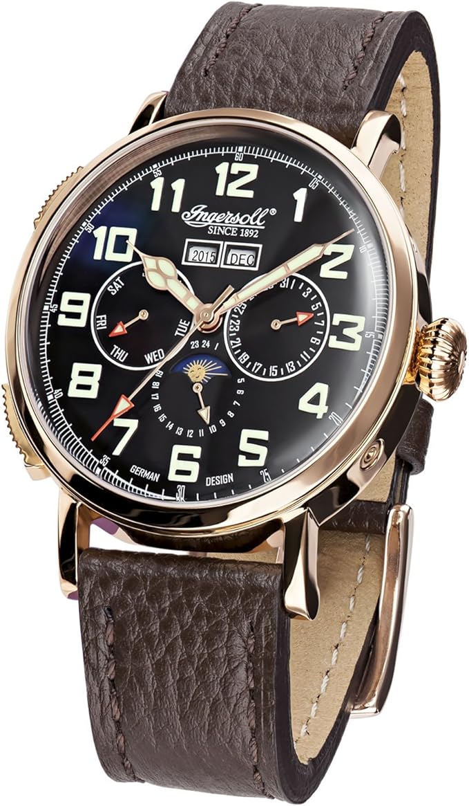Ingersoll Unisex Automatic Watch with Black Dial Analogue Display and ...