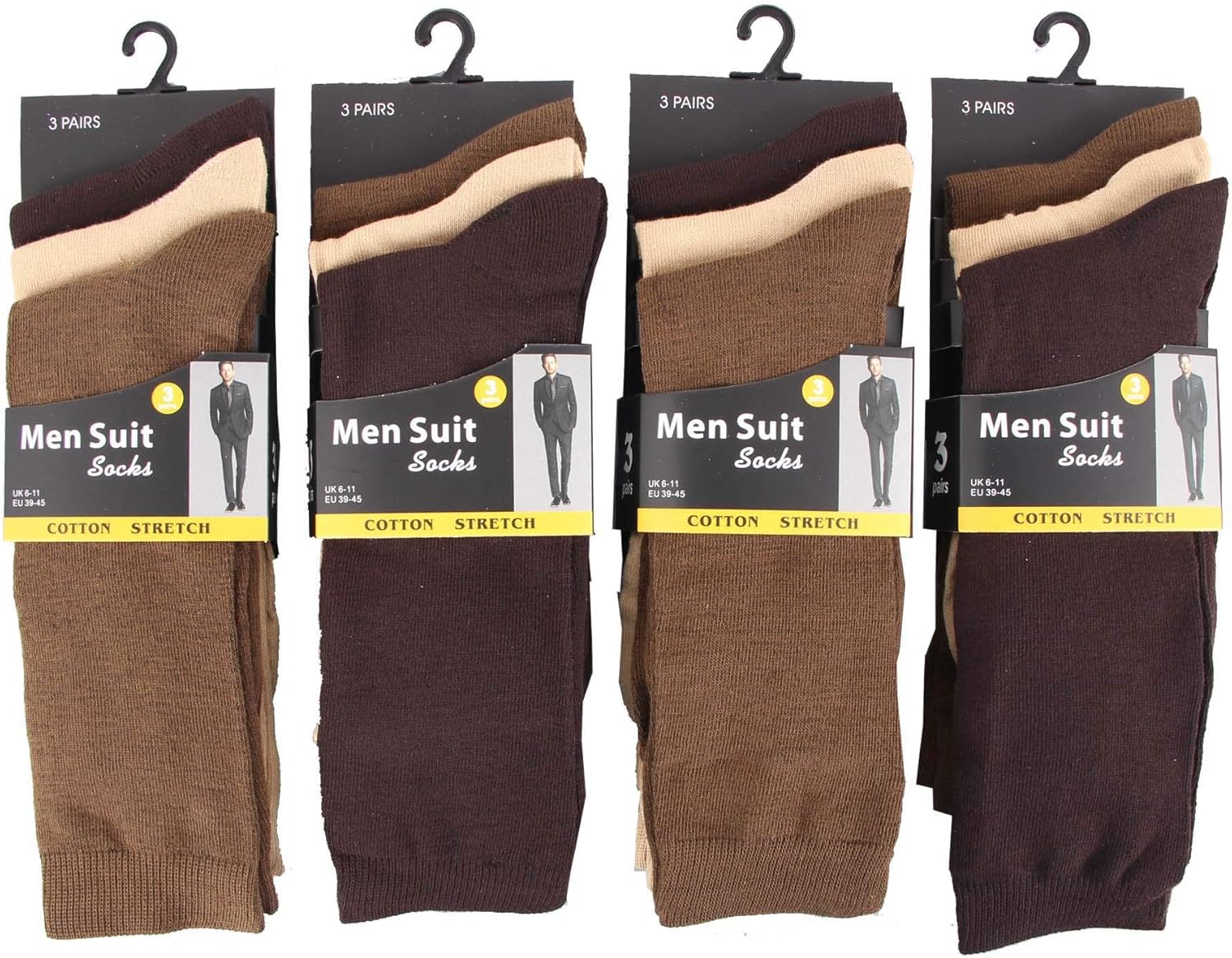 Mens Office Suit Socks Brownish Multi Colours Men Plain Casual Wear ...