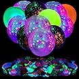 Amazon.com: GYIPFIPA 90 Pcs UV Neon Balloons ,Neon Stars Glow Party ...
