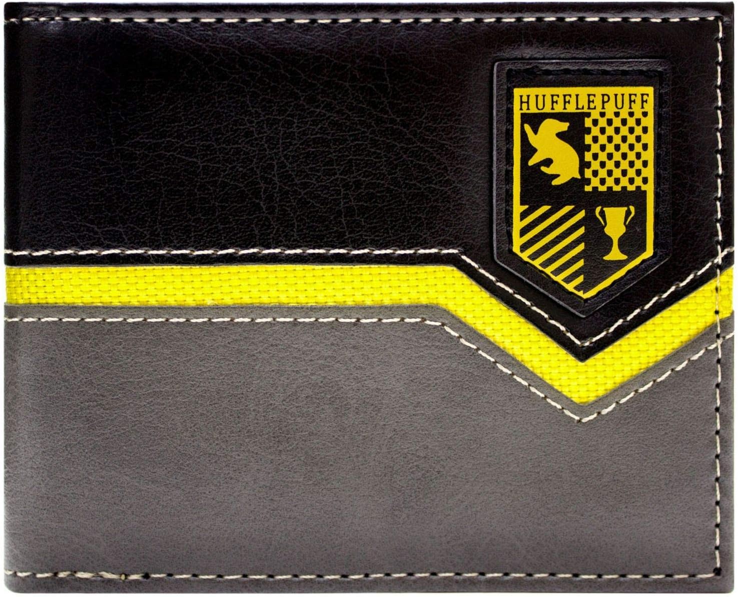 Warner Harry Potter Hufflepuff Shield Grey ID & Card Bi-Fold Wallet ...