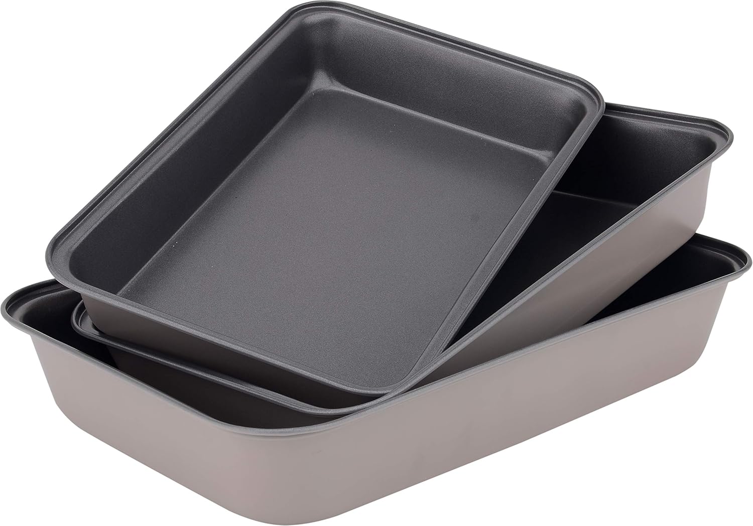 Space Home Abert-Non Stick Deep Oven Baking Tins Trays-Roasting Pan-3 ...