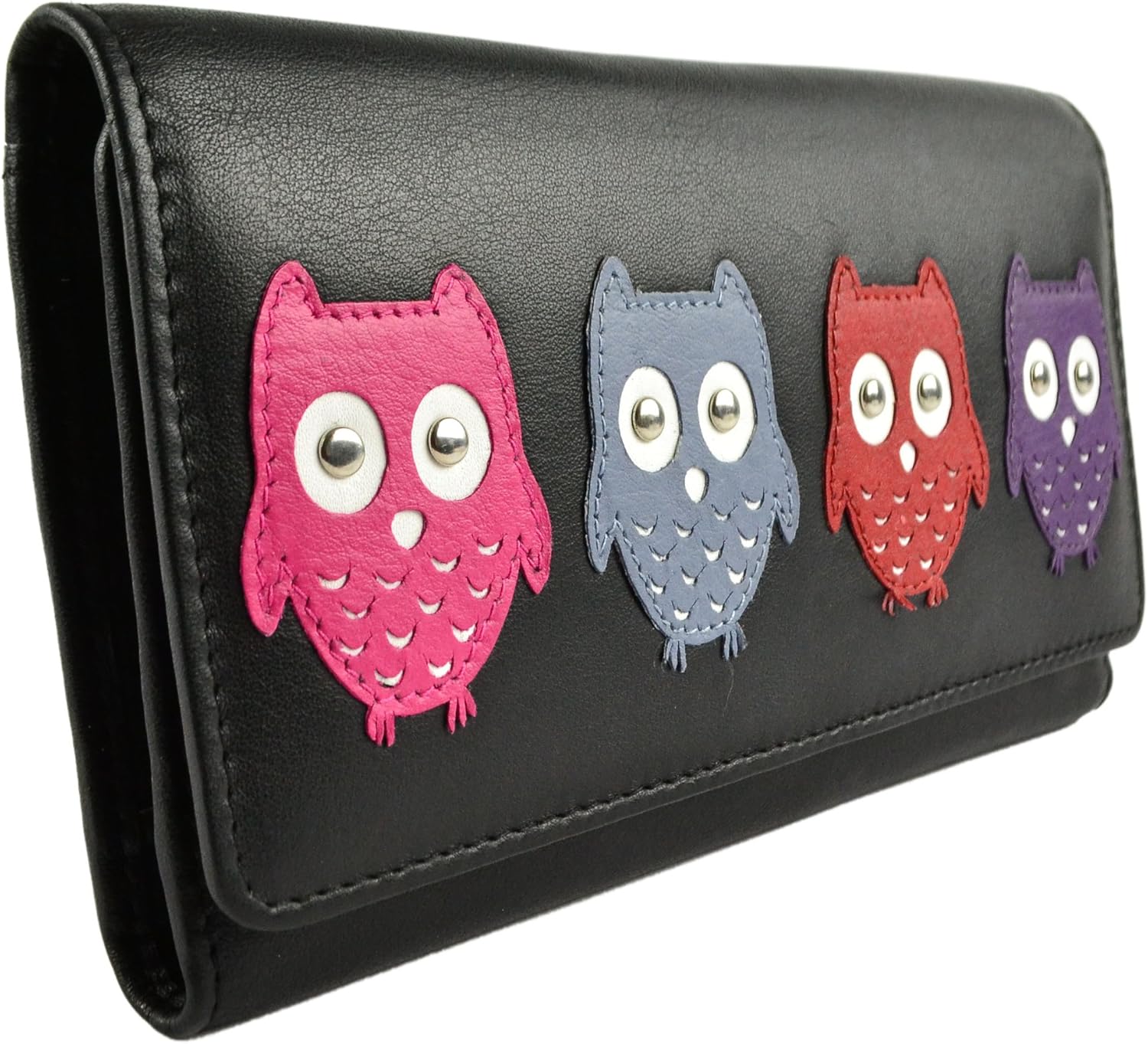 Ladies Large Tri Fold LEATHER PURSE WALLET by MALA Kyoto Collection ...