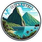Amazon.com: Saint St. Lucia Caribbean Sticker 4 Inch City Travel ...