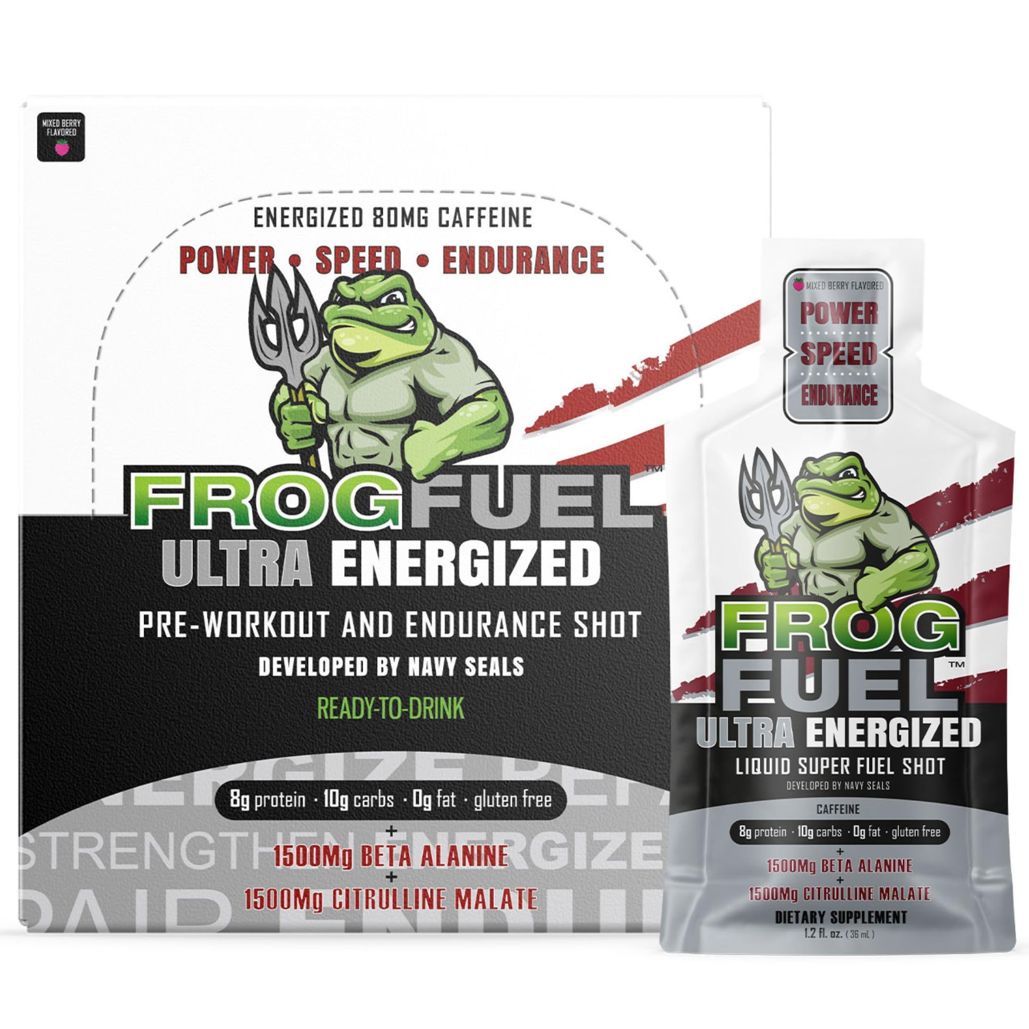 Mua Frog Fuel Ultra Energized Pre Workout Shot & Energy Gel, 80mg ...