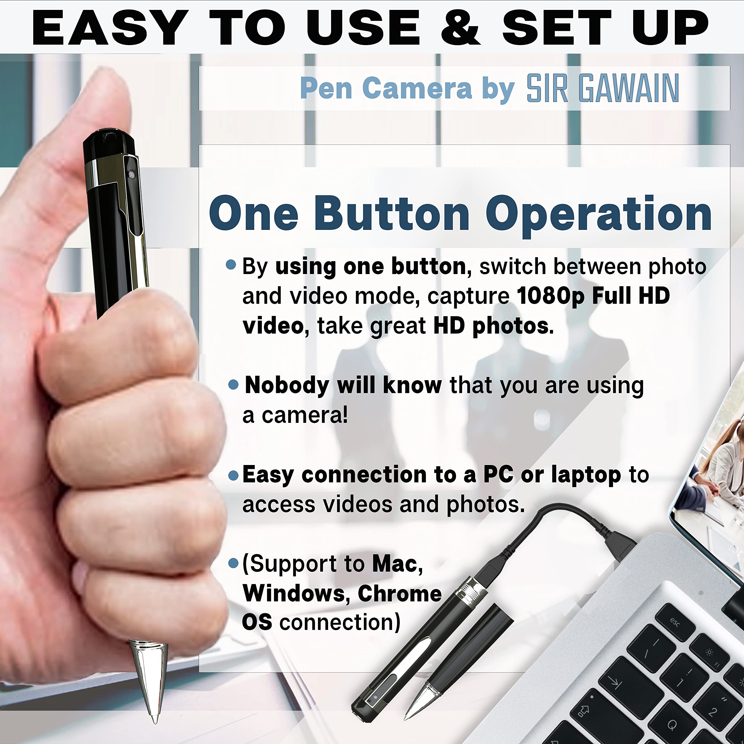 Mua Hidden Spy Camera Pen 1080p - Nanny Camera Spy Pen Full HD Loop ...