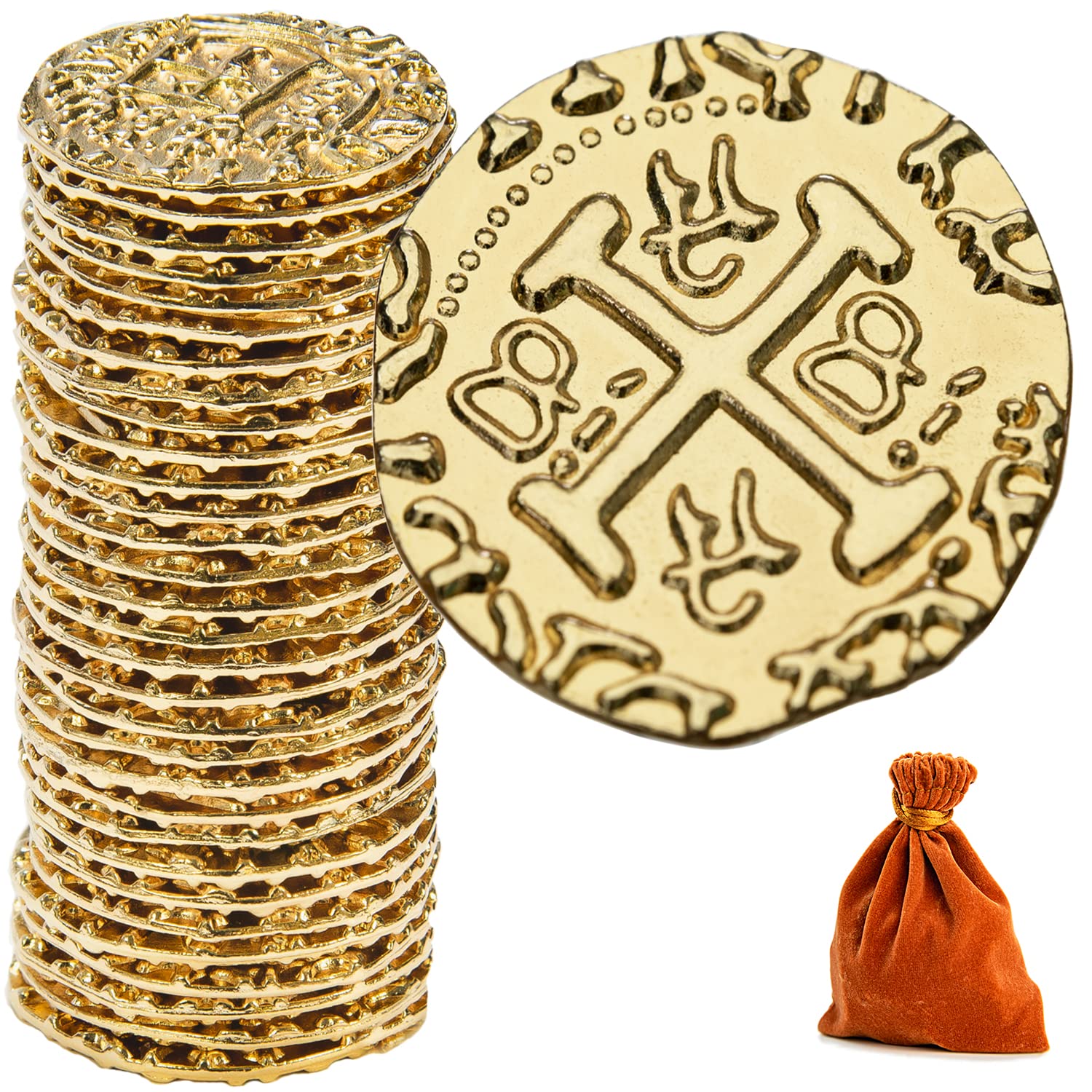 Mua v2croft 35 Metal Pirate Coins Gold, Gold Treasure Coin Set, Metal ...