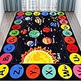 Amazon.com: AKASISRUG Kids Rug Outer Space Carpet for Playroom, ABC ...
