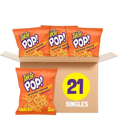 Takis Intense Nacho Pop! 21 ct, 2 oz Snack Size Box, Cheese Flavored ...