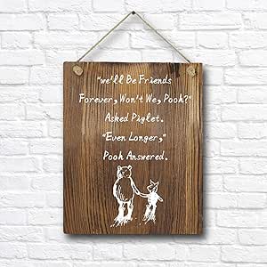 Amazon.com: Winnie The Pooh Quotes and Saying Rustic Wood Wall Art ...