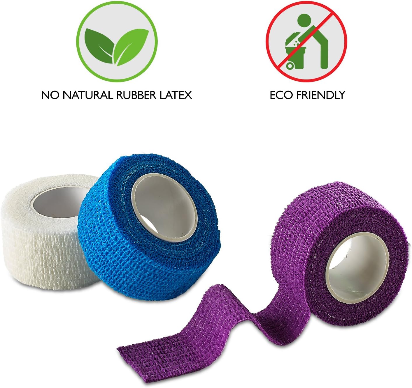 MEDca Self Adherent Cohesive Wrap Bandages 1 Inch X 5 Yards 24 Count ...