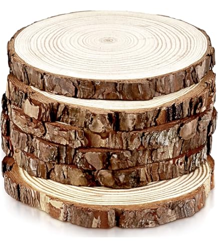 Fake Wood Round Slabs Lightweight PU Stone Wall Panel Growth Ring Faux