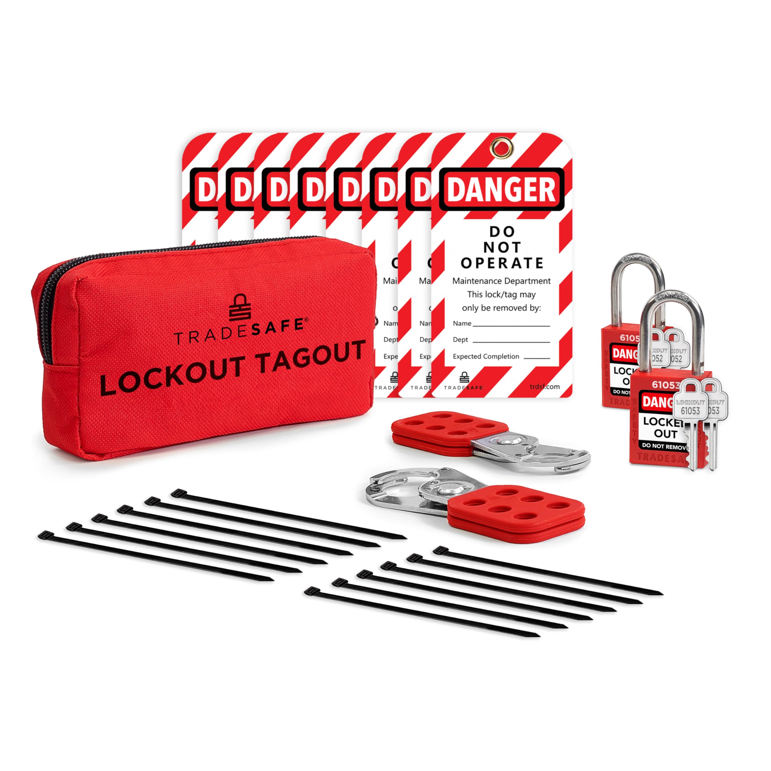 Mua TRADESAFE Lockout Tagout Kit with Hasps, Lockout Tags, Red Loto Locks - Electrical Lock Out ...